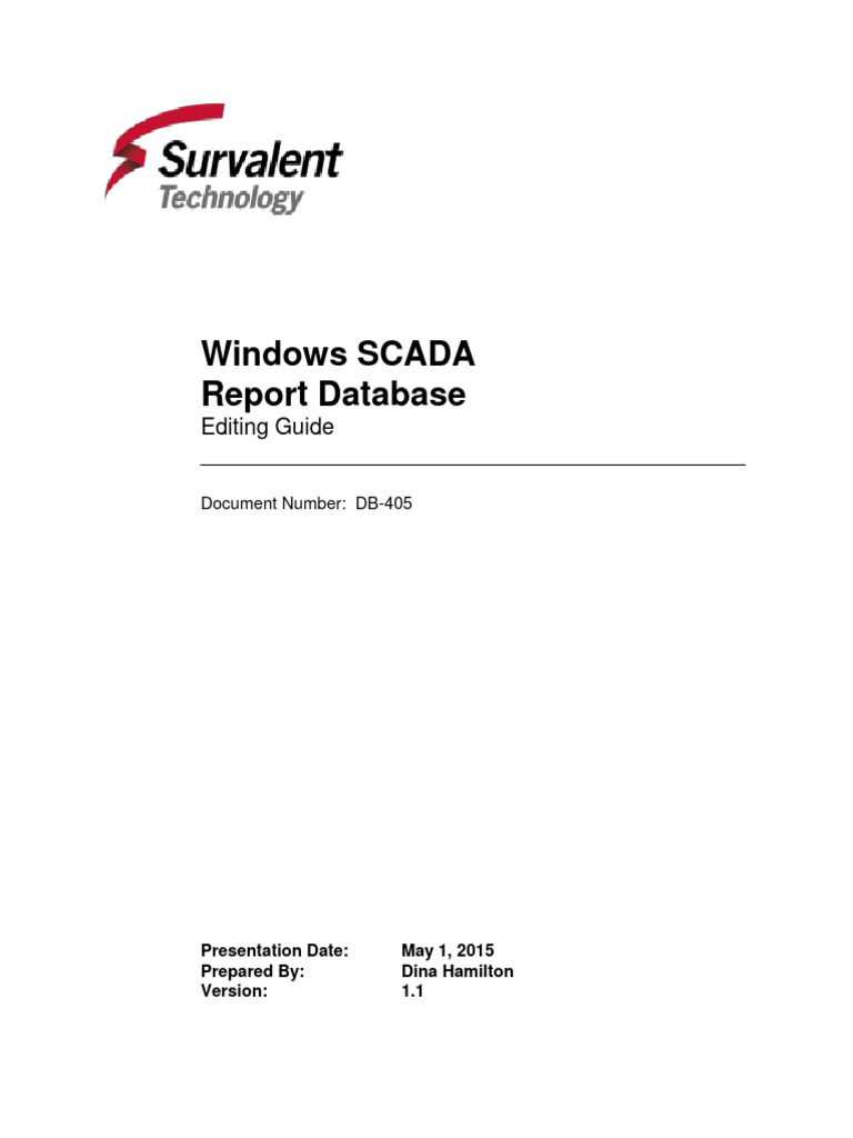 DB-405 Windows SCADA Report Database Editing Guide 1.1 | PDF ...