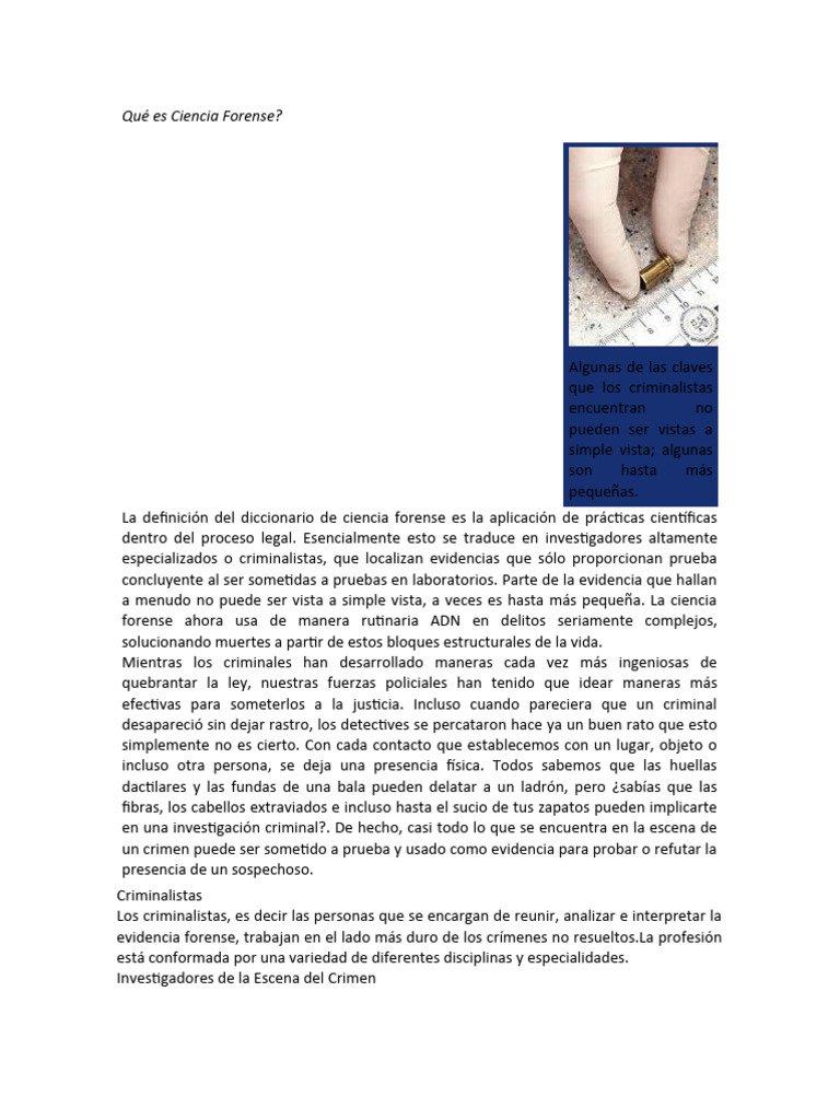 Introducción a la Ciencia Forense | PDF | Oficina Federal de ...