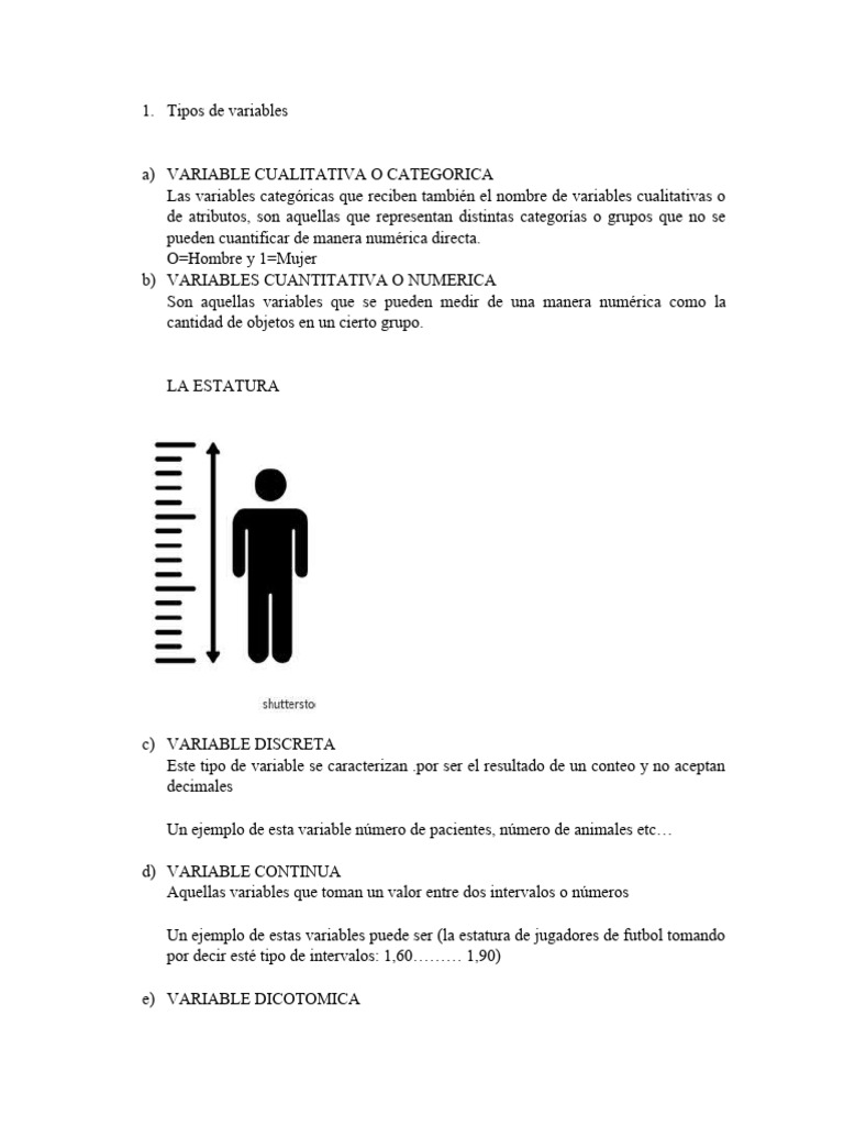 Tipos de Variables | PDF | Nivel de medida | Variables dependientes e ...