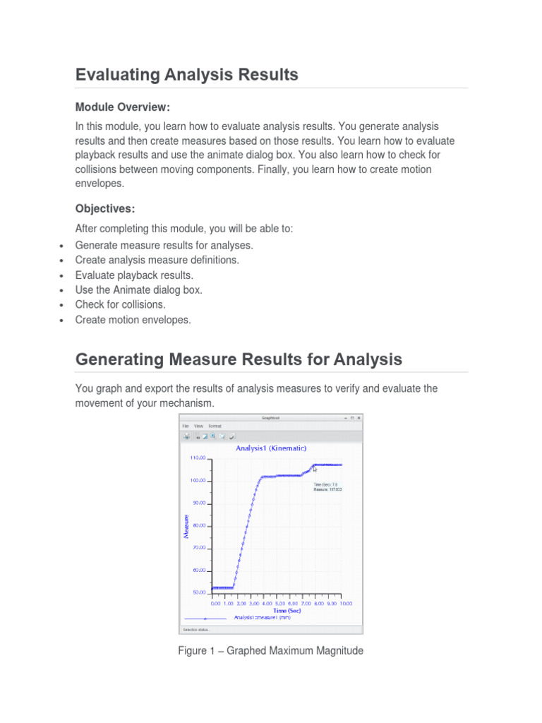 Evaluate Analysis Results in Mechanisms | PDF | Force | Velocity