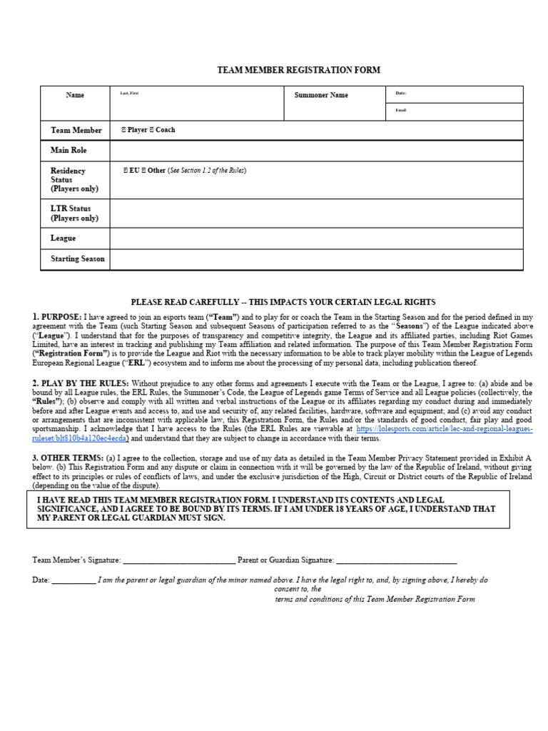 Riot Team Member Registration Form - Hitpoint Masters (CZ&SK ...