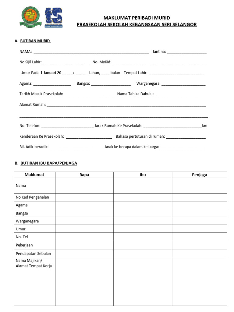 Maklumat Peribadi Murid | PDF