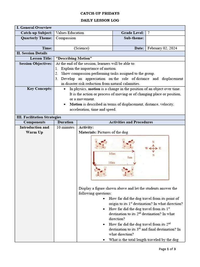 Peace Education CUF DLL Science G7 | PDF | Distance