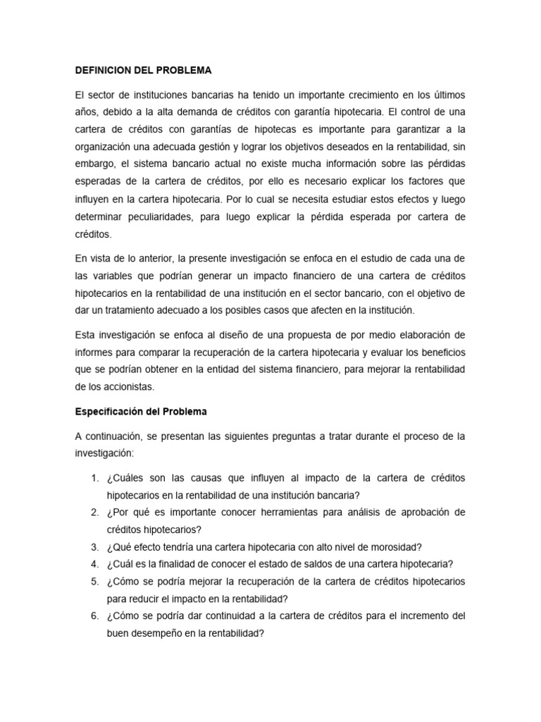Definicion Del Problema | PDF
