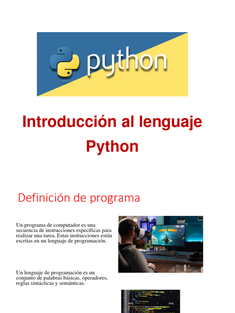 Introducción A Python | PDF | Lenguaje de programación | Programa de ... Introducción A Python | PDF | Lenguaje de programación | Programa de ...