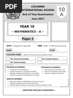 Year 10 - End of Year Exam | PDF