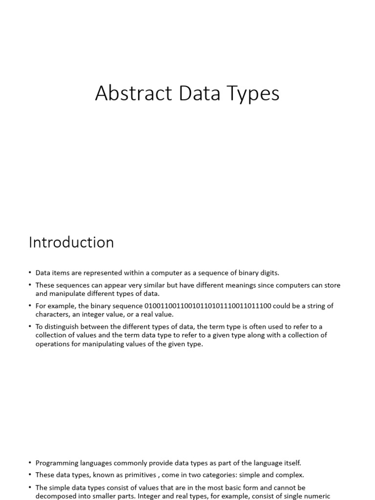 DS - Unit1 Powerpoint-1 | PDF | Data Type | Abstraction (Computer Science)