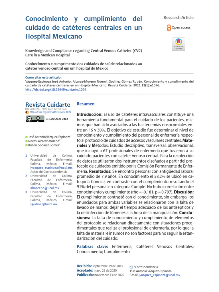 2346 3414 Cuid 12 1 E1076 | PDF | Enfermería | Hospital