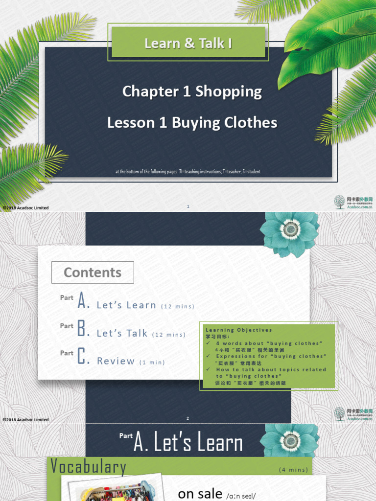 Lesson 1-3 | PDF | Clothing | Human Communication