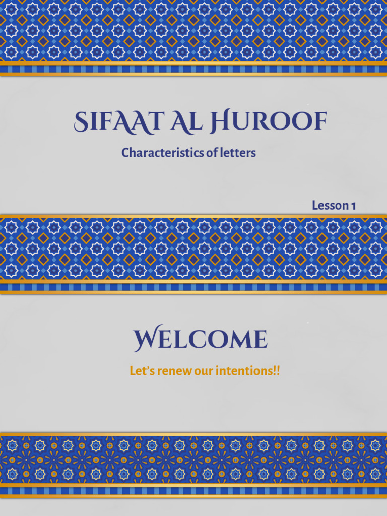 Sifaat Al Huroof Lesson 1 (4th Dec) | PDF | Human Head And Neck | Sound ...
