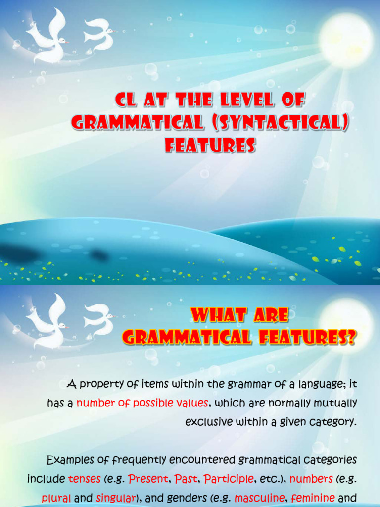 CL at The Level of Grammatical Features | Download Free PDF ...