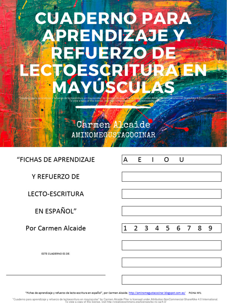 Fichas de Lectoescritura en Mayúsculas | PDF