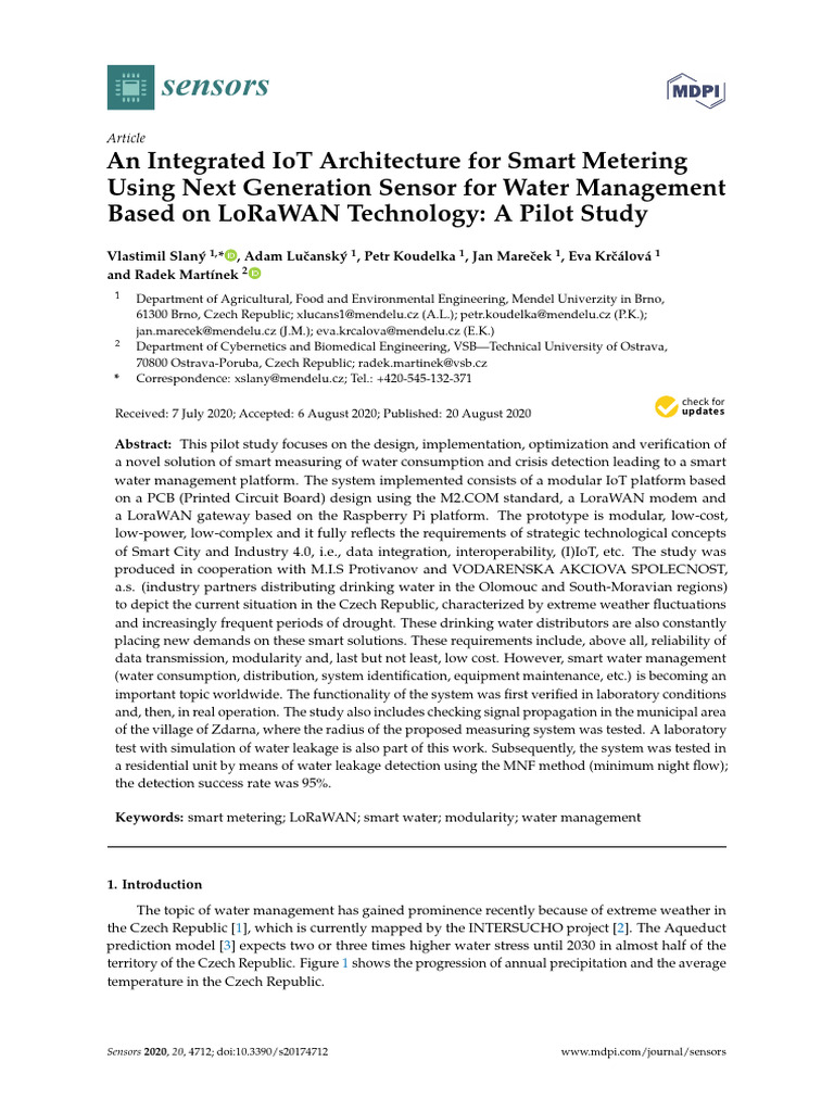 An Integrated IoT Architecture For Smart Metering Using Next Generation Sensor For Water ...