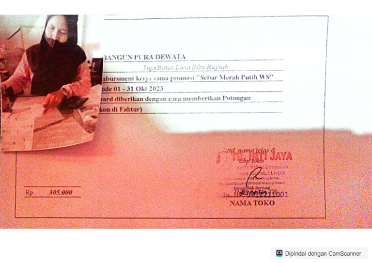 Scan Kwitansi Promo Sebar WS Okt 23 BDT | PDF