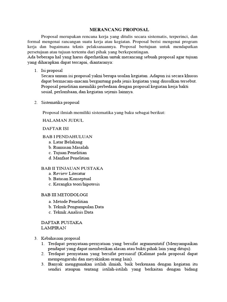 Rancangan Proposal Penelitian Sederhana | PDF