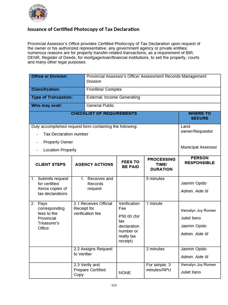 Cavite Provincial Assessor Transaction | PDF | Mortgage Loan | Taxes