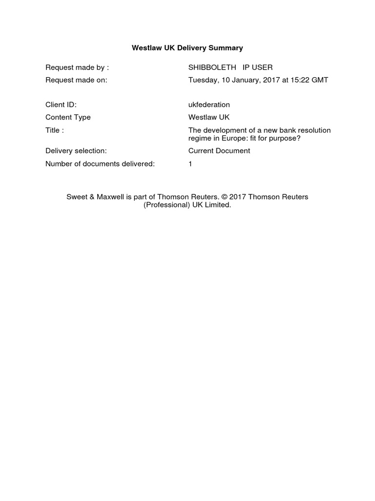 Schiavo BRRD - Fit For Purpose | Download Free PDF | Bailout | European ...