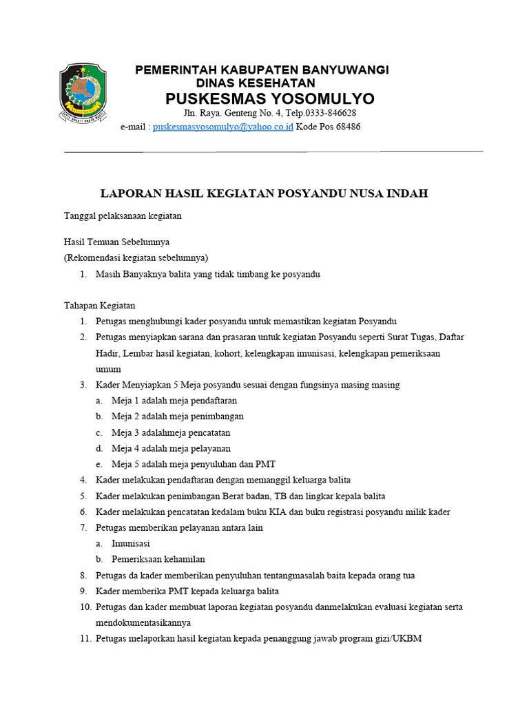 LHK Posyandu | PDF