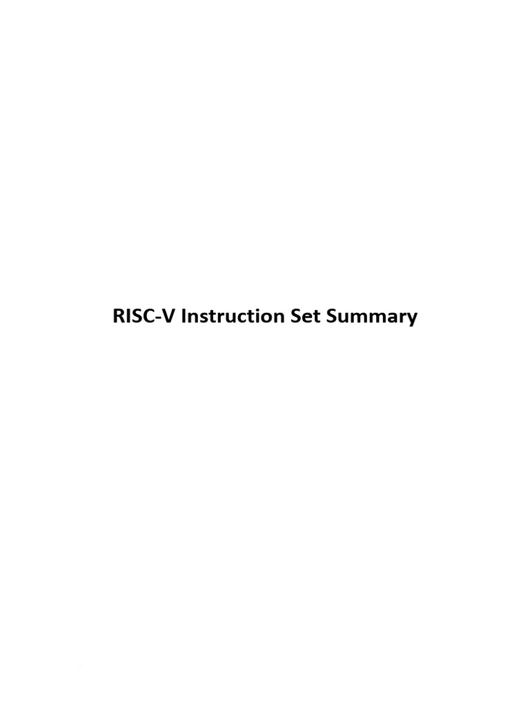 RISCV常用指令总结 | PDF | Computer Architecture | Computing