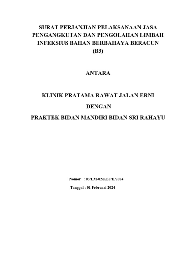 Mou Limbah B3 Pmb Bidan Sri Rahayu Pdf