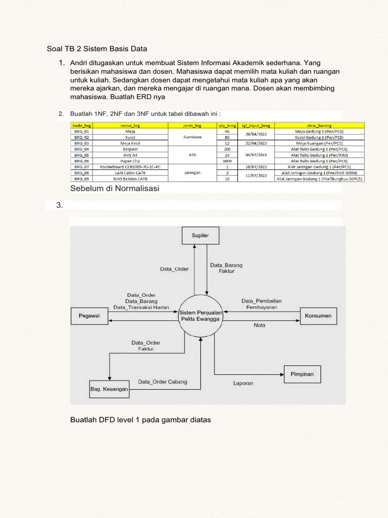 Soal TB 2 Sistem Basis Data | PDF