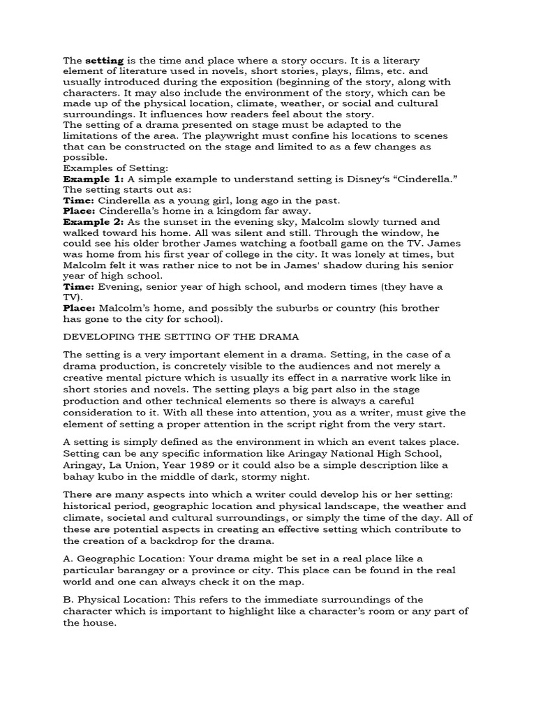 Setting Discussion Co2 | PDF | Plot (Narrative)