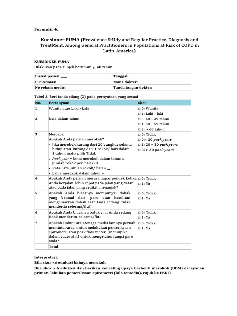 Form Kusioner Puma | PDF