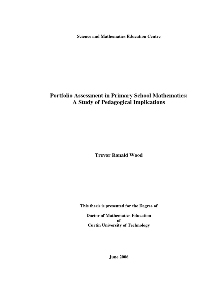 Portfolio Assessment in Primary School Mathematics | PDF | Educational ...