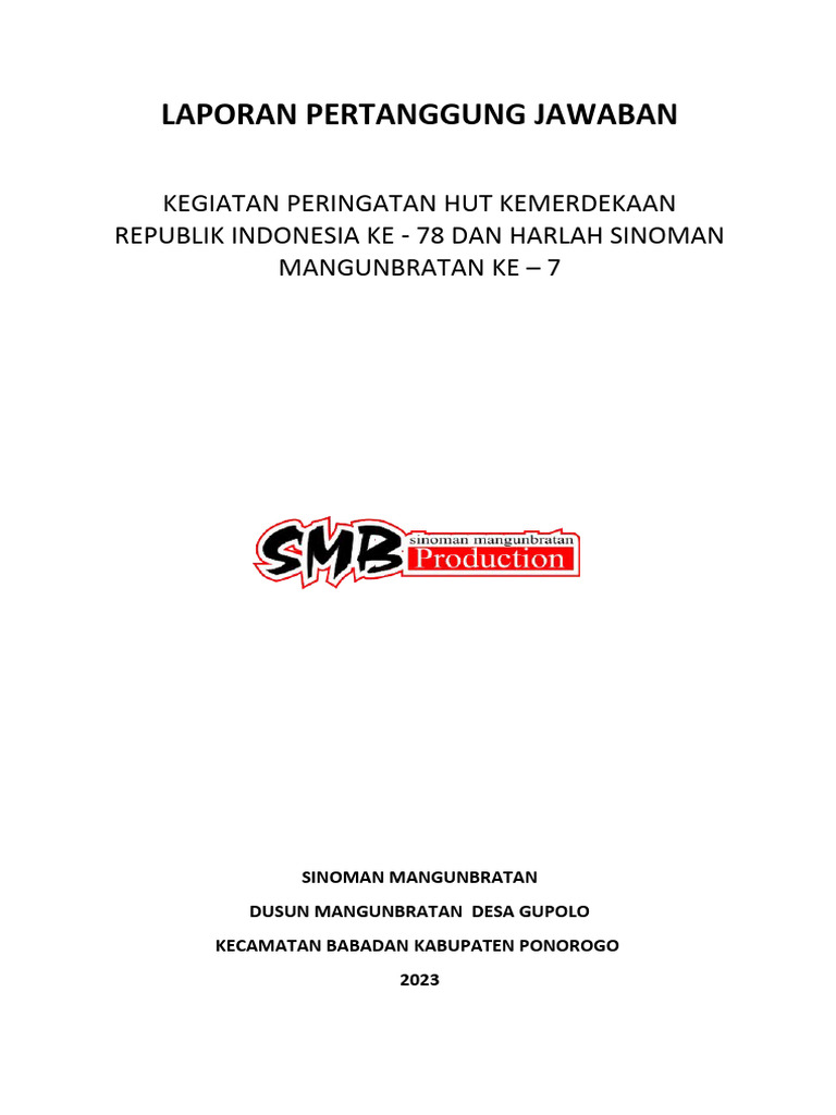 LPJ SMB 2023 (Kurang Roundown Kegiatan) | PDF