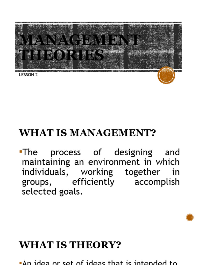 Lesson 2 Management Theories | PDF