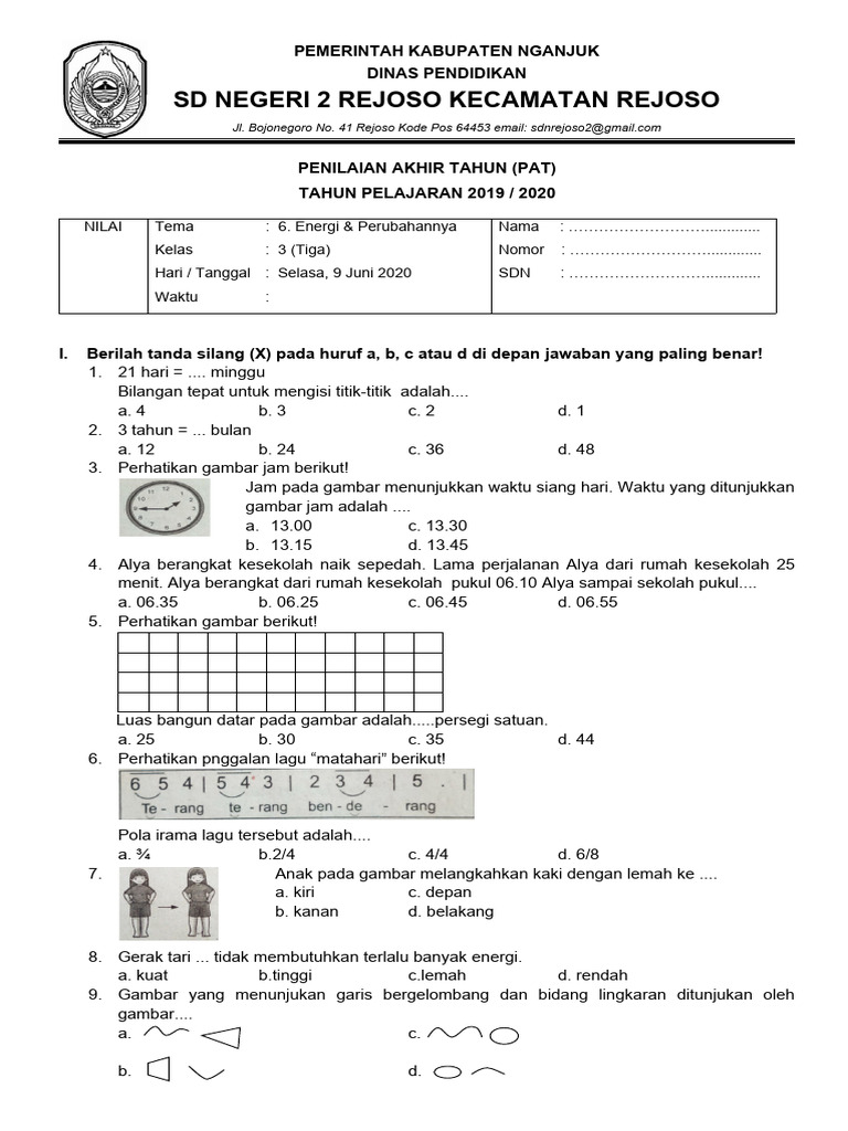 TEMA 6 (MAT, PJOK, SBDP) | PDF