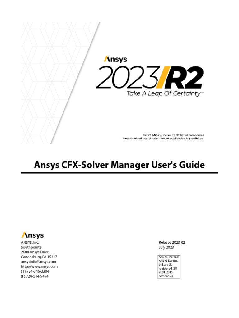 Ansys Cfx Solver Manager Users Guide Pdf Trademark Command Line Interface
