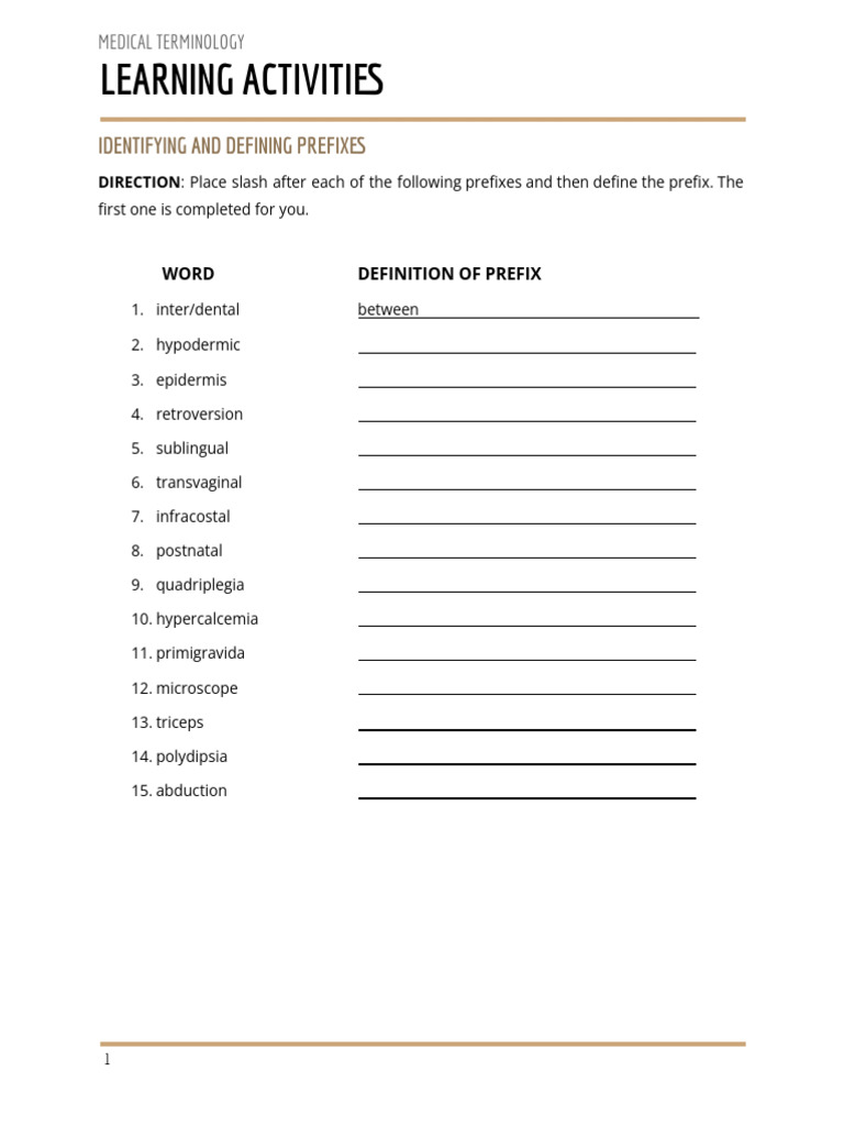 Learning-Activities | PDF | Medical Specialties | Clinical Medicine