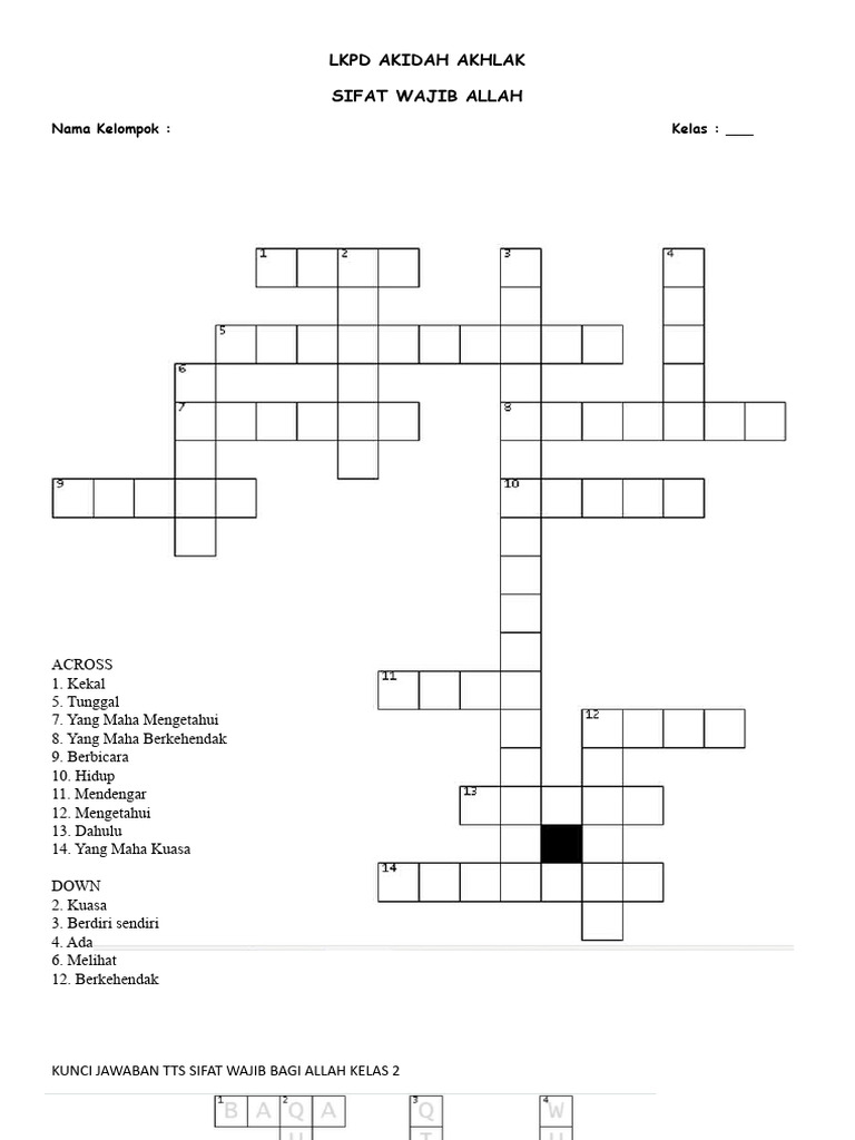 LKPD Akidah Akhlak Keelas 2 Sifat Wajib Allah | PDF | Agama & Spiritualitas