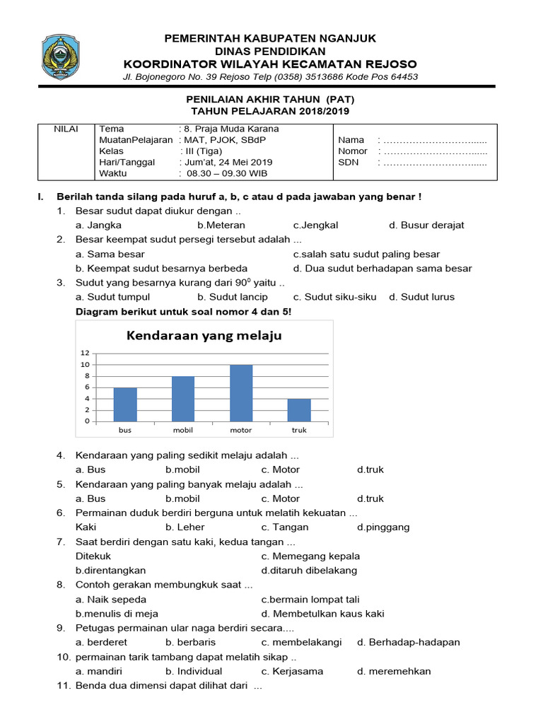 Tema 8 (Mat, Pjok SBDP) | PDF