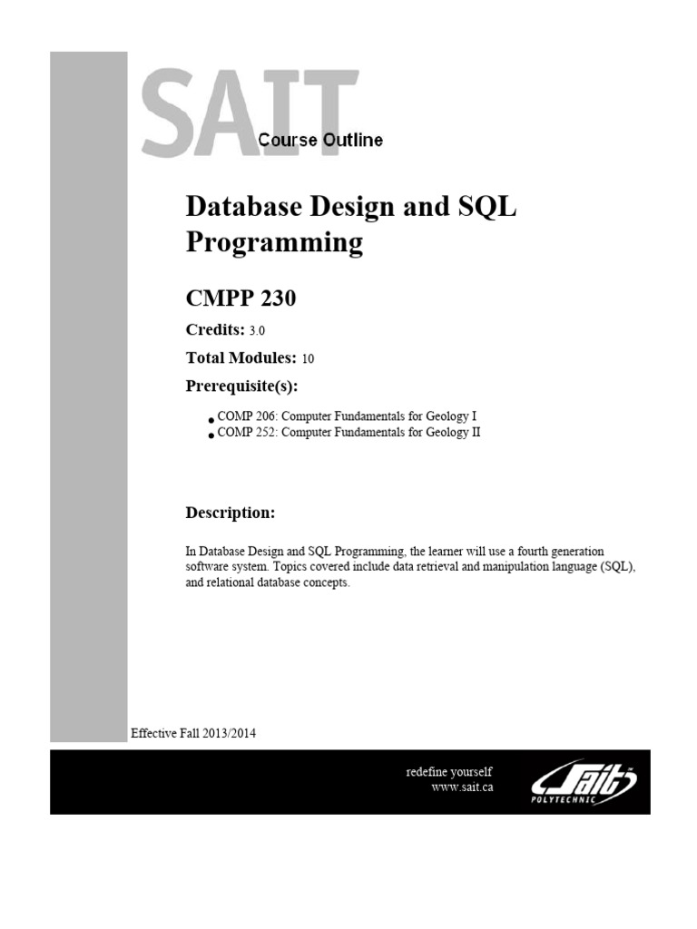 Cmpp 230 Pdf Databases Relational Database