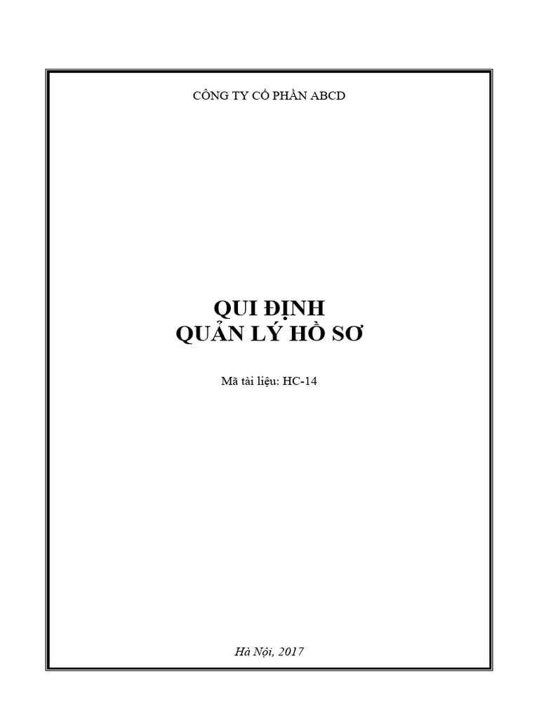 Quy Dinh Quan Ly Ho So | PDF