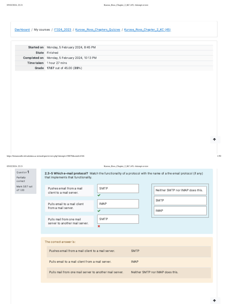 Kurose - Ross - Chapter - 2 - KC (45) - Attempt Review | PDF