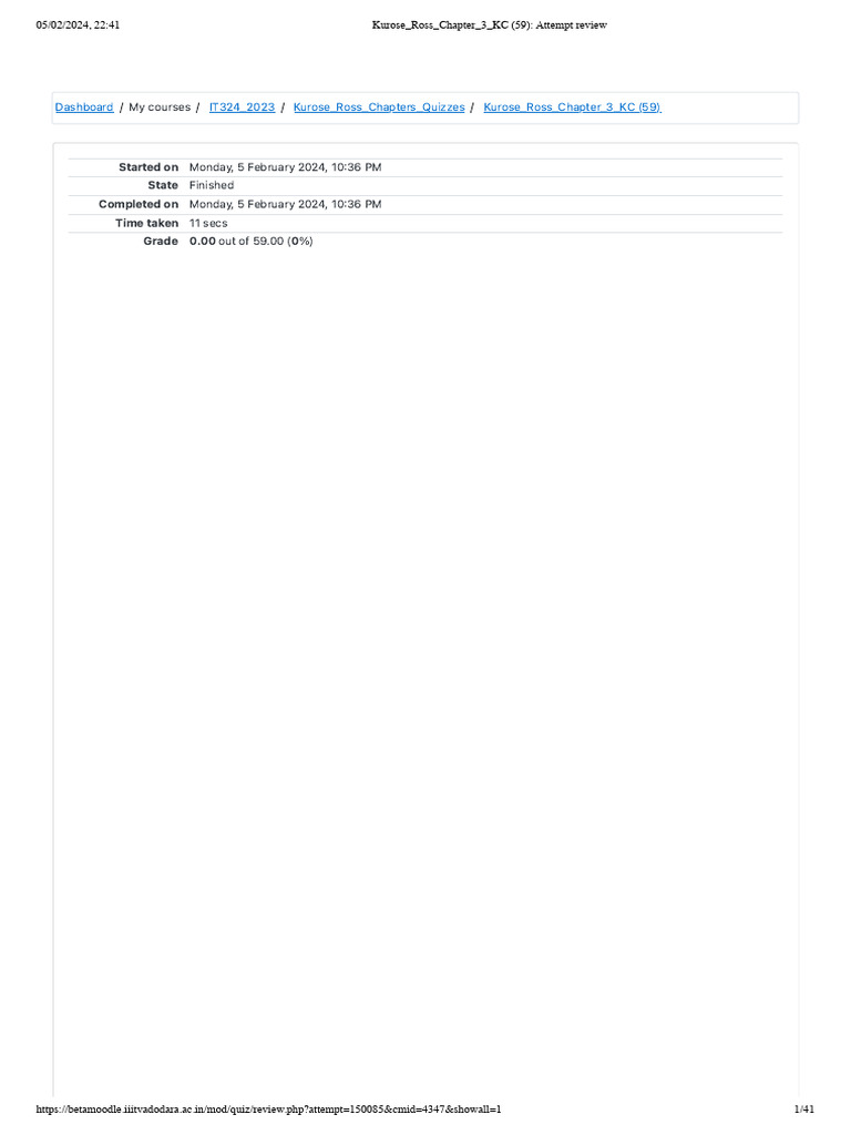 Kurose - Ross - Chapter - 3 - KC (59) - Attempt Review | PDF | Transmission Control Protocol ...