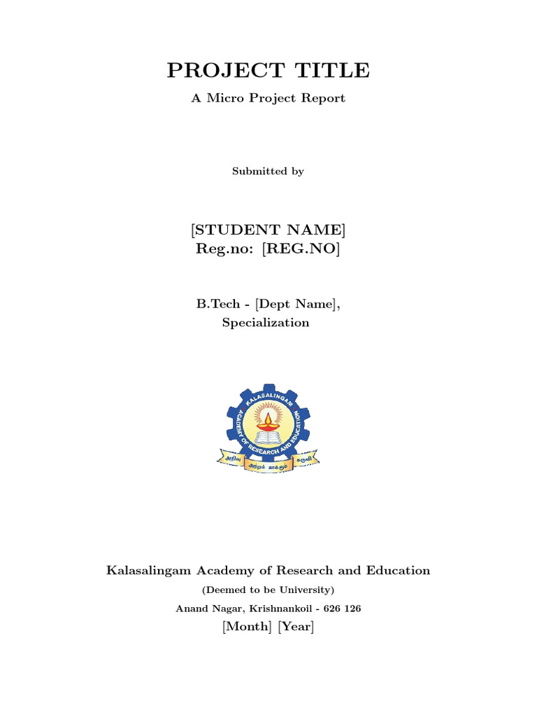 Micro Project Report Template | PDF | Art | Computers