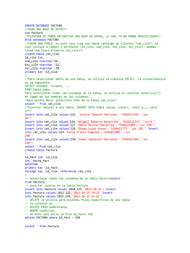Practica SQL | PDF | Gestión de tecnología de la información | Matemáticas Aplicadas