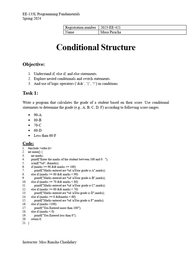 Lab 4 | PDF | Computer Program | Programming Lab 4 | PDF | Computer Program | Programming
