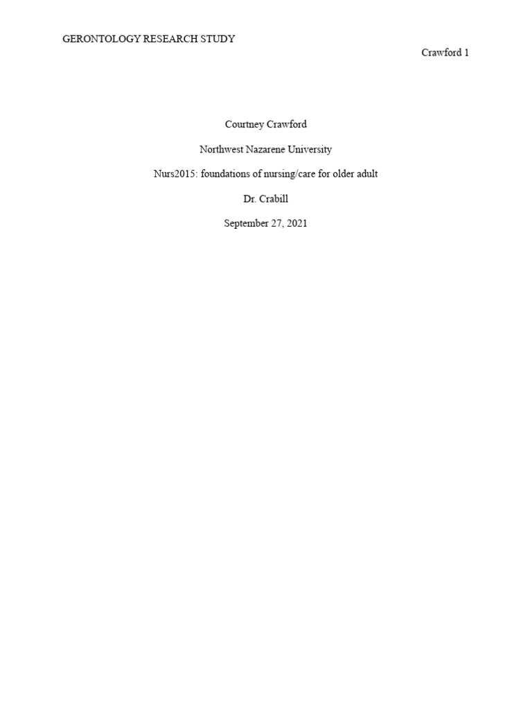Gerontology Research Study Paper PT 1 2 | PDF | In Vitro Fertilisation ...