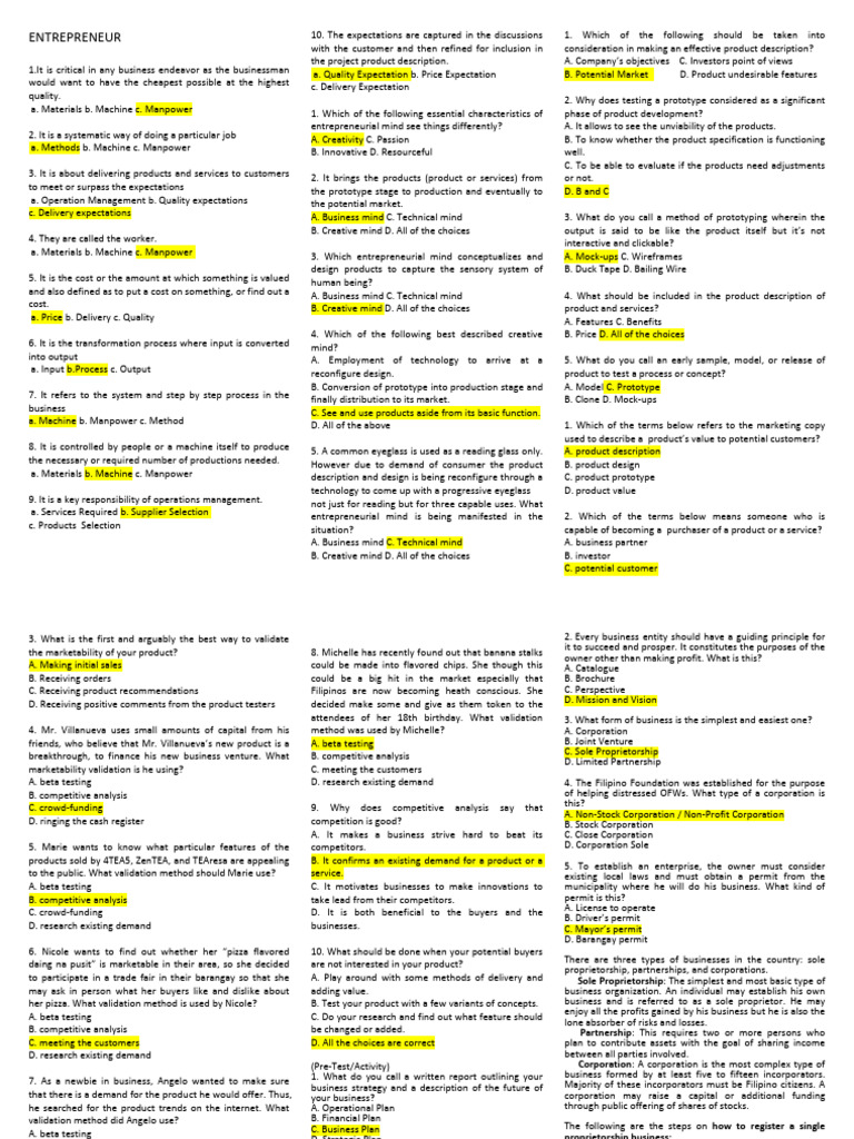 Entrepreneurial Essentials Guide | PDF | Career & Growth
