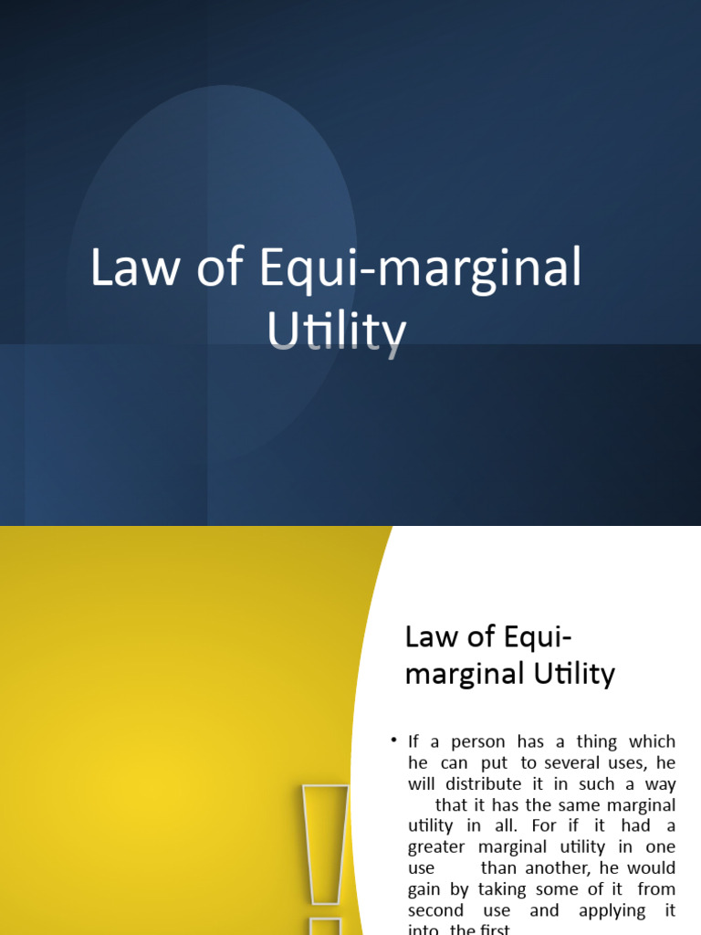 Understanding Equi-marginal Utility Law | PDF | Utility | Trade