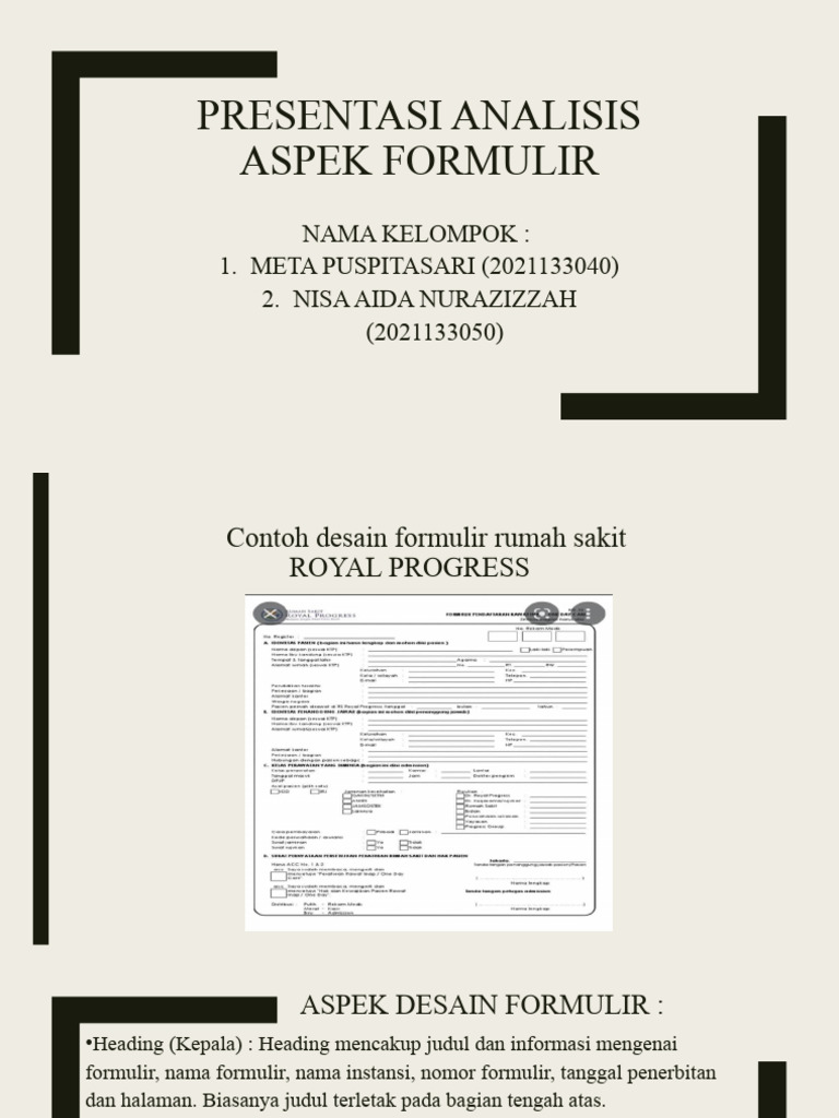 Desain Formulir Rumah Sakit | PDF