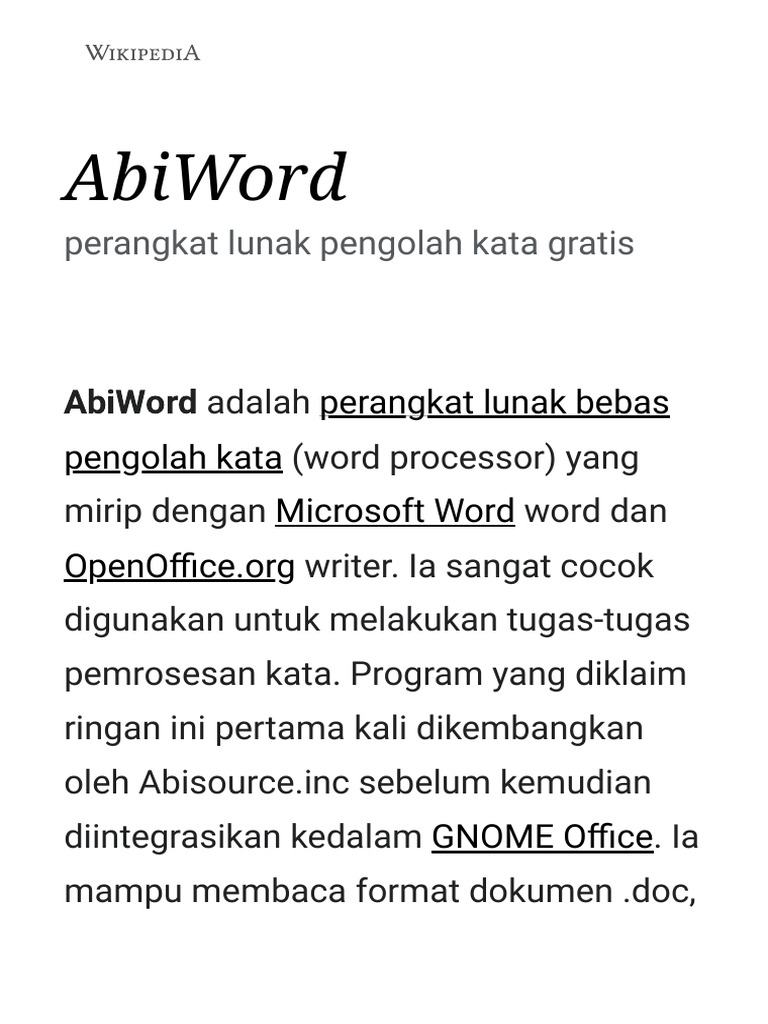 AbiWord: Pengolah Kata Gratis dan Ringan | PDF