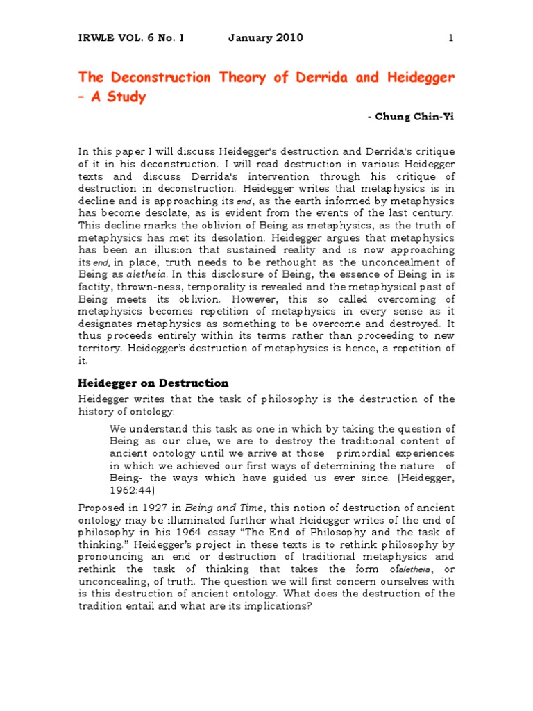 The Deconstruction Theory | PDF | Martin Heidegger | Phenomenology ...