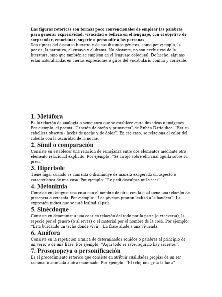 Figuras Retoricas y Ejemplos | PDF
