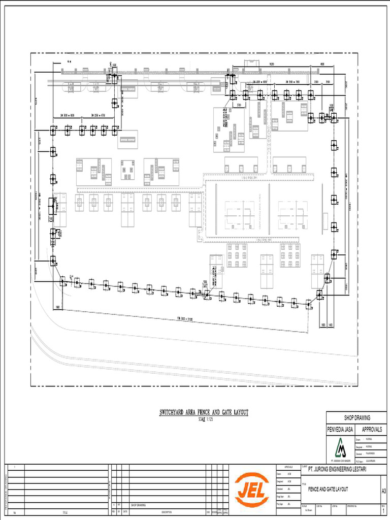 Fence and Gate Layout Drawing | PDF | Technical Drawing | Drawing